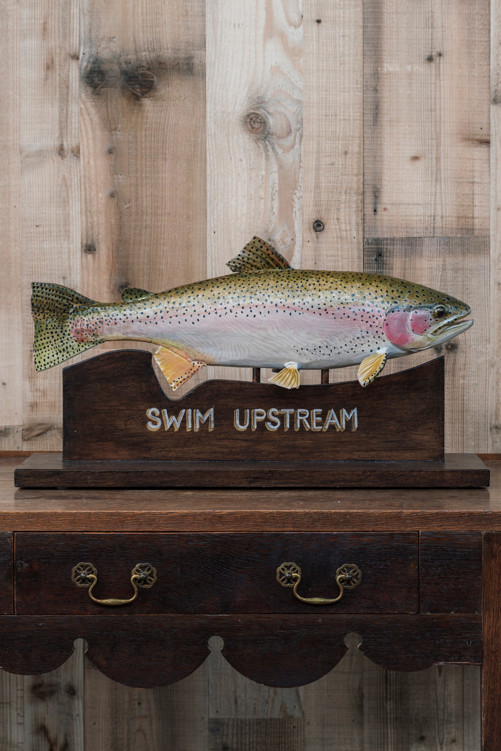 Swim Upstream Carved Trout – Studio Hám