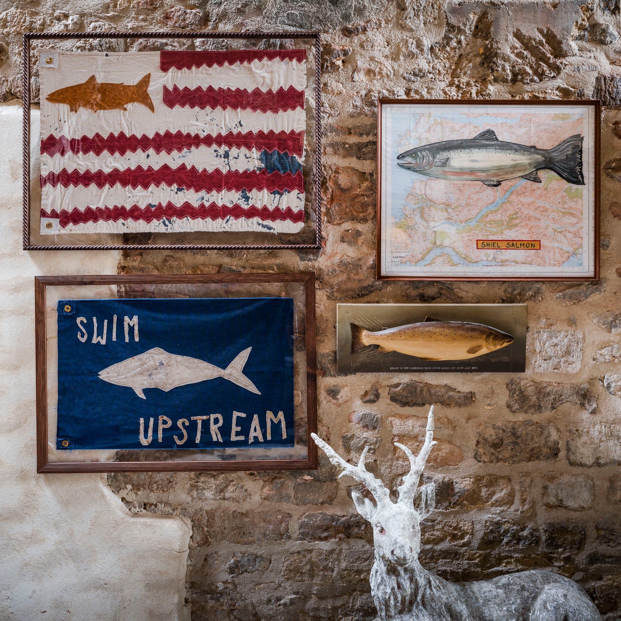 "Swim Upstream" Framed Flag – Studio Hám