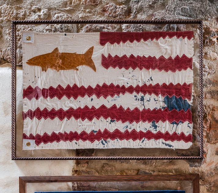 "Salmon and Stripes" Framed Flag – Studio Hám